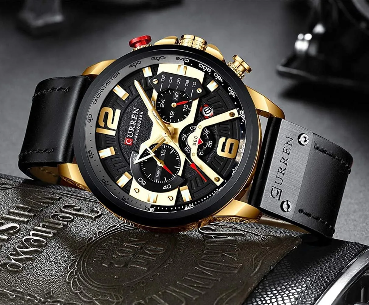 Curren 8329 - Black Gold Watch Price in Bangladesh | Naviforce Bangladesh